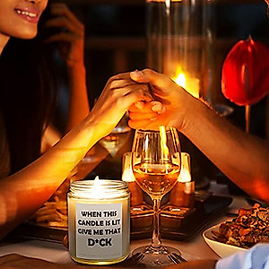 When This Candle is Lit Give Me That Dxxxck Candle, Soy Candle Dirty Sexy Funny Lavender Candle for Boyfriend Husband Girlfriend Wife Gifts