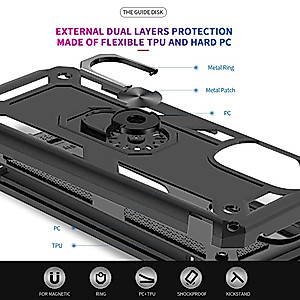 LeYi for Moto G Stylus 5G 2022 Case (NOT FIT 4G), Motorola G Stylus 5G Case 2022 with 2 Pcs Tempered Glass Screen Protector, Heavy Duty Protective Case with Magnetic Stand for Moto G Stylus 5G, Black