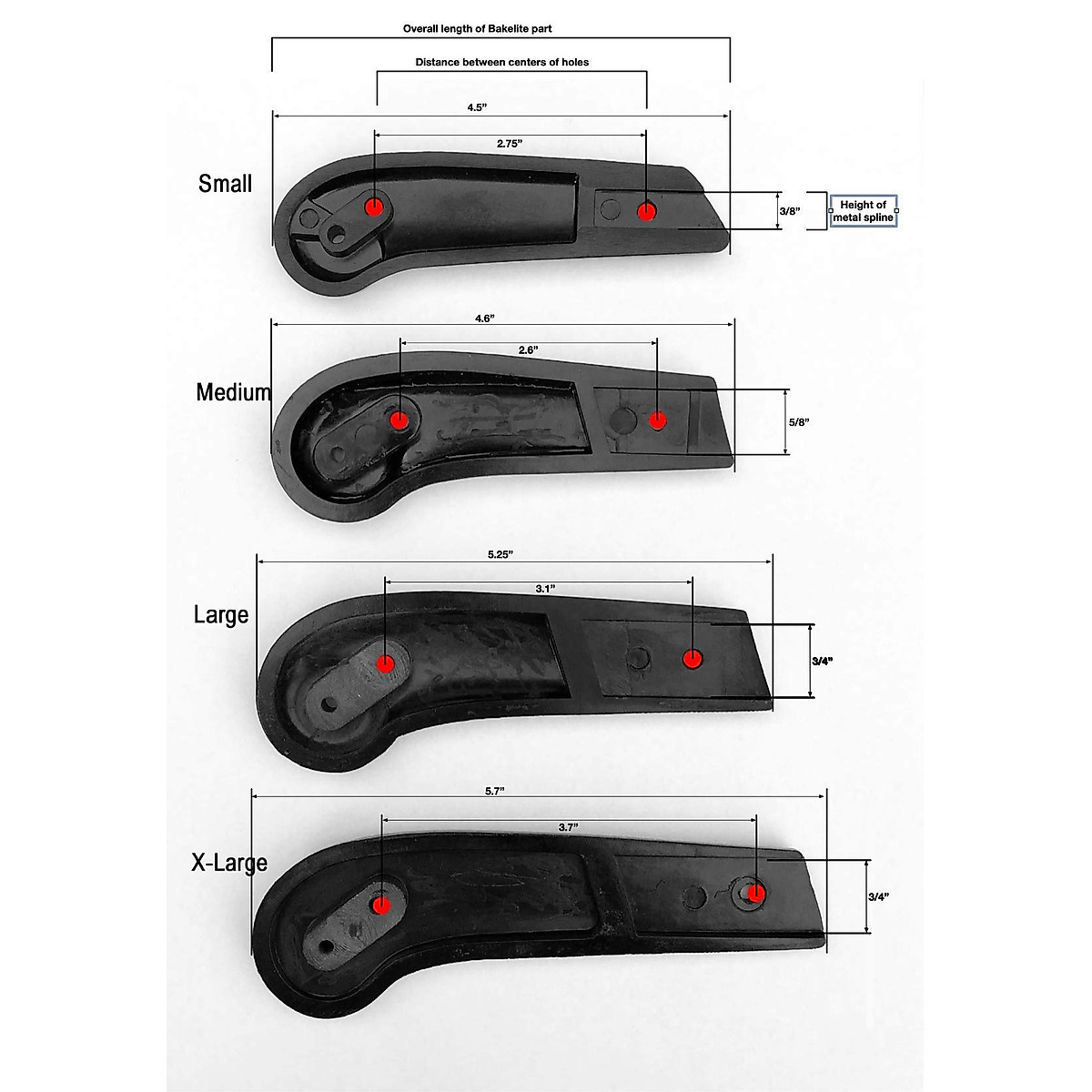 Medium 2-screw replacement handle for vintage Revere Ware pans