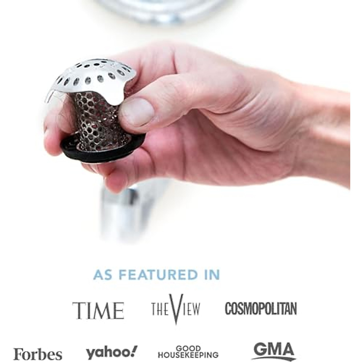 TubShroom Ultra Revolutionary Bath Tub Drain Protector Hair Catcher/Strainer/Snare Stainless Steel, 1-Pack, Silver