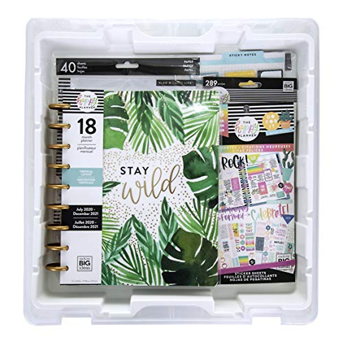 AB Designs 6899ABD Super Satchel Double Deep with Lift-Out Tray and Removable Dividers, Stackable Home Storage Organization Container, Clear with Sliver Latches and Handle
