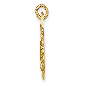 Diamond2Deal 14k Yellow Gold Satin Small Round Scalloped Miraculous Medal (L- 20 mm W- 14.8 mm)