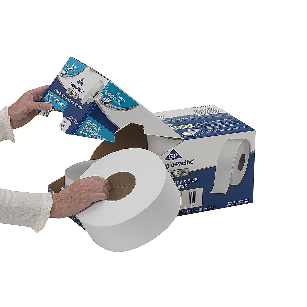 Georgia-Pacific Professional Series Jumbo Jr. 2-Ply Toilet Paper by GP PRO (Georgia-Pacific), 2172114, 1000 Feet Per Roll, 4 Rolls Per Case