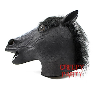 Horse Mask Party Dress Up Horse Head Masks for Adults Men Masquerade (Black)