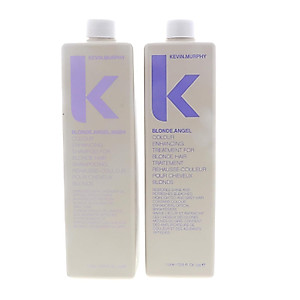 KEVIN.MURPHY BLONDE.ANGEL.WASH & BLONDE.ANGEL - Purple Shampoo for Blondes - Blonde Colour Conditioner - Colour Enhancement Hair Care - Colour Safe - Paraben/Sulphate Free - 1 L / 33.8 fl oz