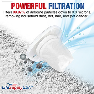 LifeSupplyUSA Vacuum Filter Replacement Cups Compatible with Black & Decker VF110 Dustbuster Vacuum Cleaners, Part 90558113