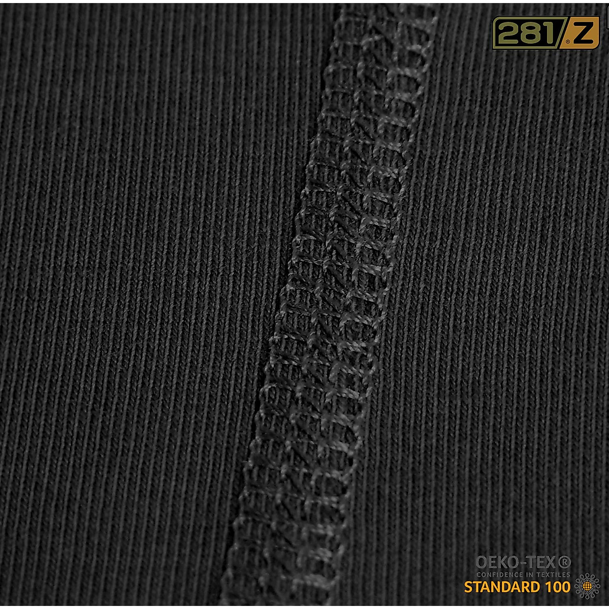 281Z Mens Military Stretch Cotton Long Sleeve T-Shirt - Tactical Hiking Outdoor Undershirt - Punisher Combat Line (Black, Large)