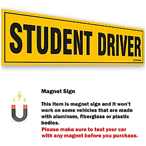 TOTOMO Student Driver Magnet for Car Sign - Large 12"x3" Magnetic Reflective Vehicle Safety for New Rookie Learner Drivers Removable Bumper Sticker Please Be Patient (2 Pack)