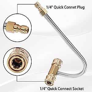 FIXFANS Pressure Washer Gutter Cleaner Attachment, 4000 PSI, Gutter Cleaning for Power Washer with 4 Nozzles, 1/4 Inch Quick Connect