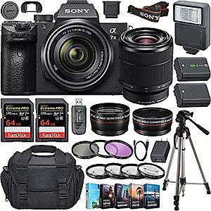 Camera Bundle for Sony a7 III Full-Frame Mirrorless Camera with FE 28-70mm f/3.5-5.6 OSS Lens and Accessories (128GB, Flash, Photo/Video Editing Software and More)