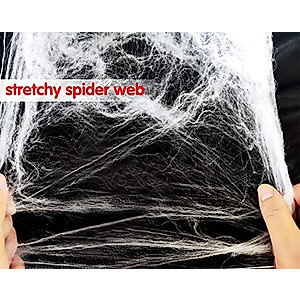Halloween Spider Web Decoration with 80 Fake Spiders Haunted House Props