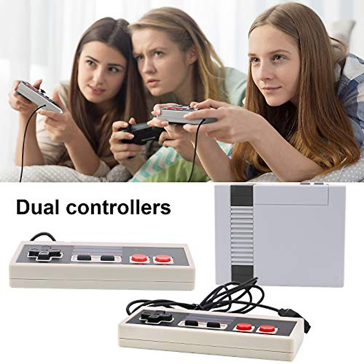 Classic Video Retro Game Console, Classic Mini Console -Built-in with 620 Classic Retro Games Dual Players Mode Console Kids, Adult, Children Gift, Valentine/Birthday Gift
