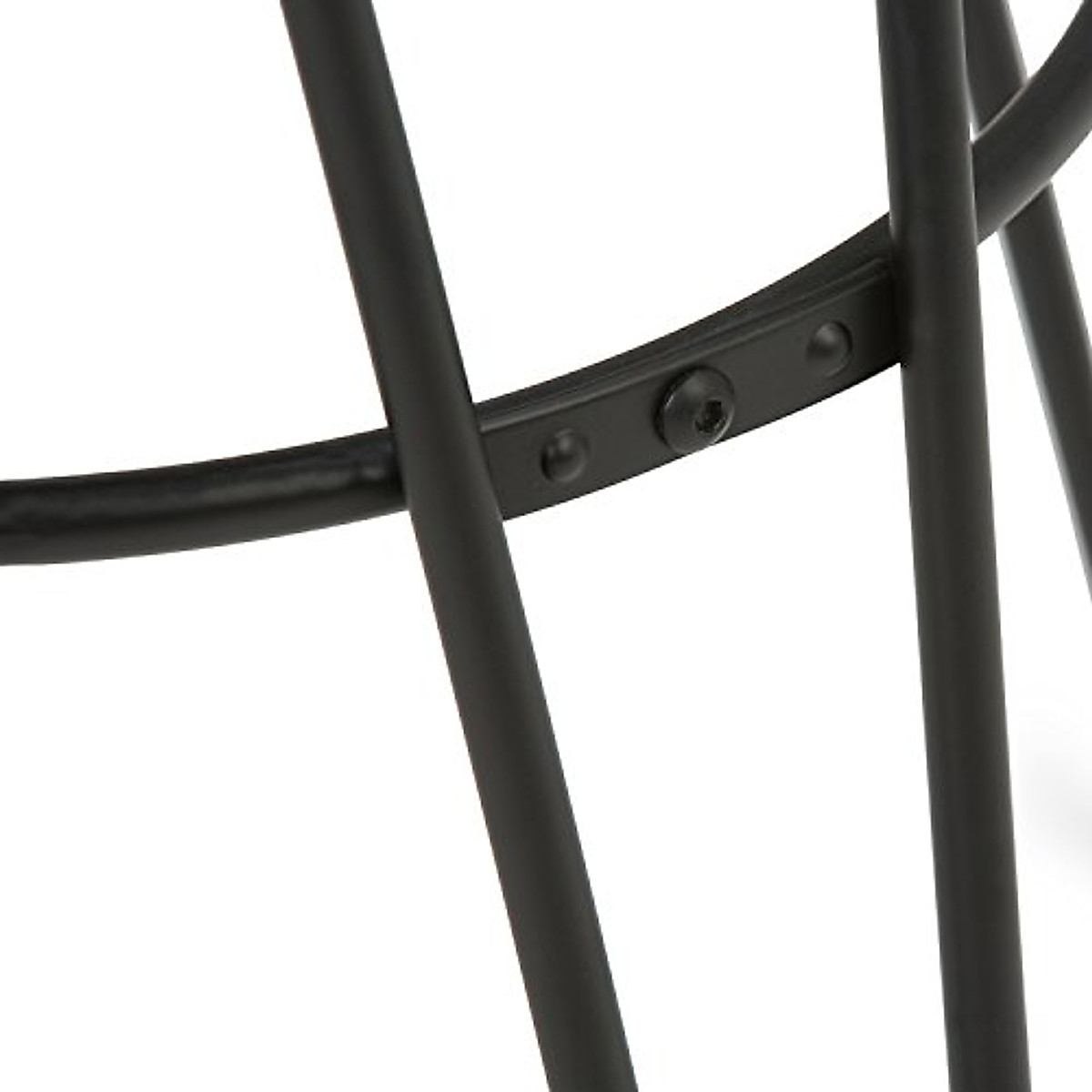 SIMPLIHOME Simeon 24 inch Counter Height Stool, Cocoa Brown and Black Metal and Elm Wood, Round, Backless, for the Kitchen and Dining Room, Industrial