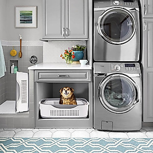 JOSUCLEN Collapsible Laundry Basket Plastic, 35L Foldable Laundry Basket for Small Spaces, Plastic Laundry Hamper with Handles, Pop up Laundry Basket Organizer Container（Gray）