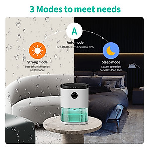 Dehumidifiers, 78oz Dehumidifiers for Home Bedroom 500 sq.ft with Humidity Control Auto Defrost & Timer, Auto-off Small Dehumidifier for Basement with 3 Modes LED Display & 7-color Lights for Closets Bathroom RV