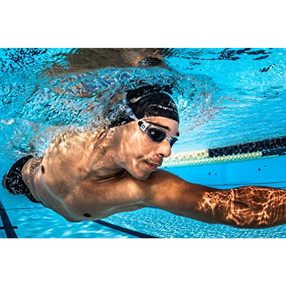 Aqua Sphere Mako II Adult Swim Goggles - Easy Adjust Buckles, 180-Degree Panoramic | Unisex Adult, Clear Lens, Transparent/Blue Frame (EP3080040LC)