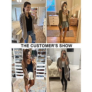 MEROKEETY Women's 2024 Fall Waffle Knit Batwing Long Sleeve Cardigan Loose Open Front Sweater Coat, Brown, XX-Large