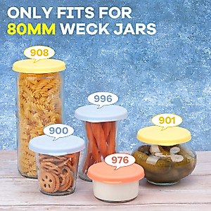 80mm Silicone Replacement Lids For Weck Jars, Airtight Keep Fresh Lids Fits Models 976, 900, 908, 996, 901，Microwave & Dishwasher Safe