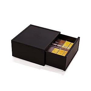 ASTAGE drawer block plastic bins stacking drawer storage modular storage drawer home closet living office organizer - Medium B Black