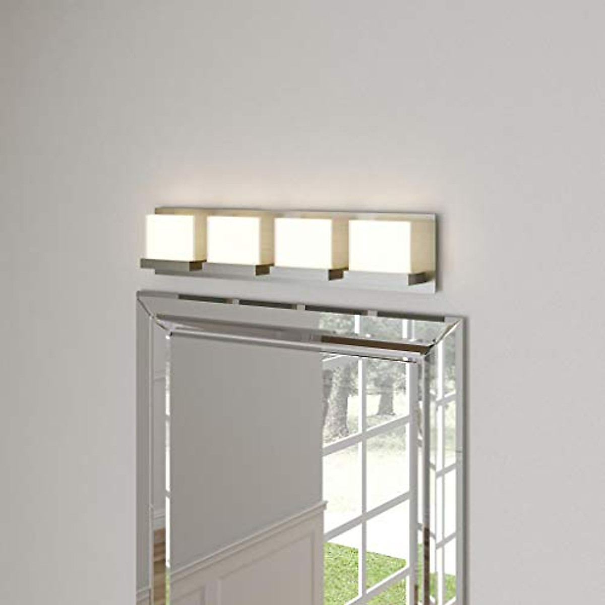 Home Decorators Collection Alberson 4-Light Brushed Nickel LED Bath Bar Light