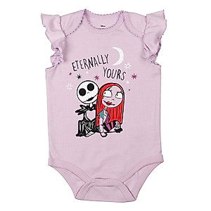 Disney Nightmare Before Christmas Jack Skellington Sally Newborn Baby Girls 5 Pack Bodysuits Multicolor 6-9 Months