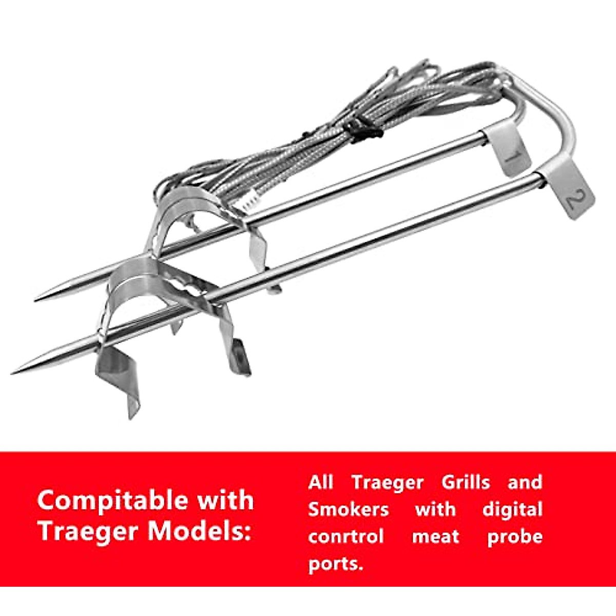PID Control Board Replacement with Custmized Function for Digital Pro Controller (Item#365) with RTD Sensor, 2 Packs of Meat Probe.