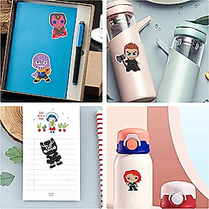HTPDIOP16 PCS Kids DIY Diamond Painted Sticker Kit, Superhero Creative Digital Painted Diamond Dots Mosaic Stickers, Crafts for Kids, Boys, Girls and Adult Beginners.