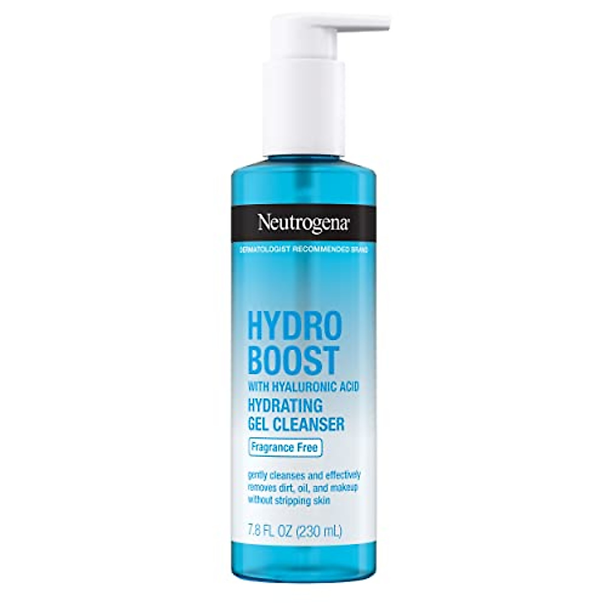 Neutrogena Hydro Boost Fragrance-Free Hydrating Facial Gel Cleanser with Hyaluronic Acid, Daily Foaming Face Wash Gel & Makeup Remover, Lightweight, Oil-Free & Non-Comedogenic 7.8 fl. oz