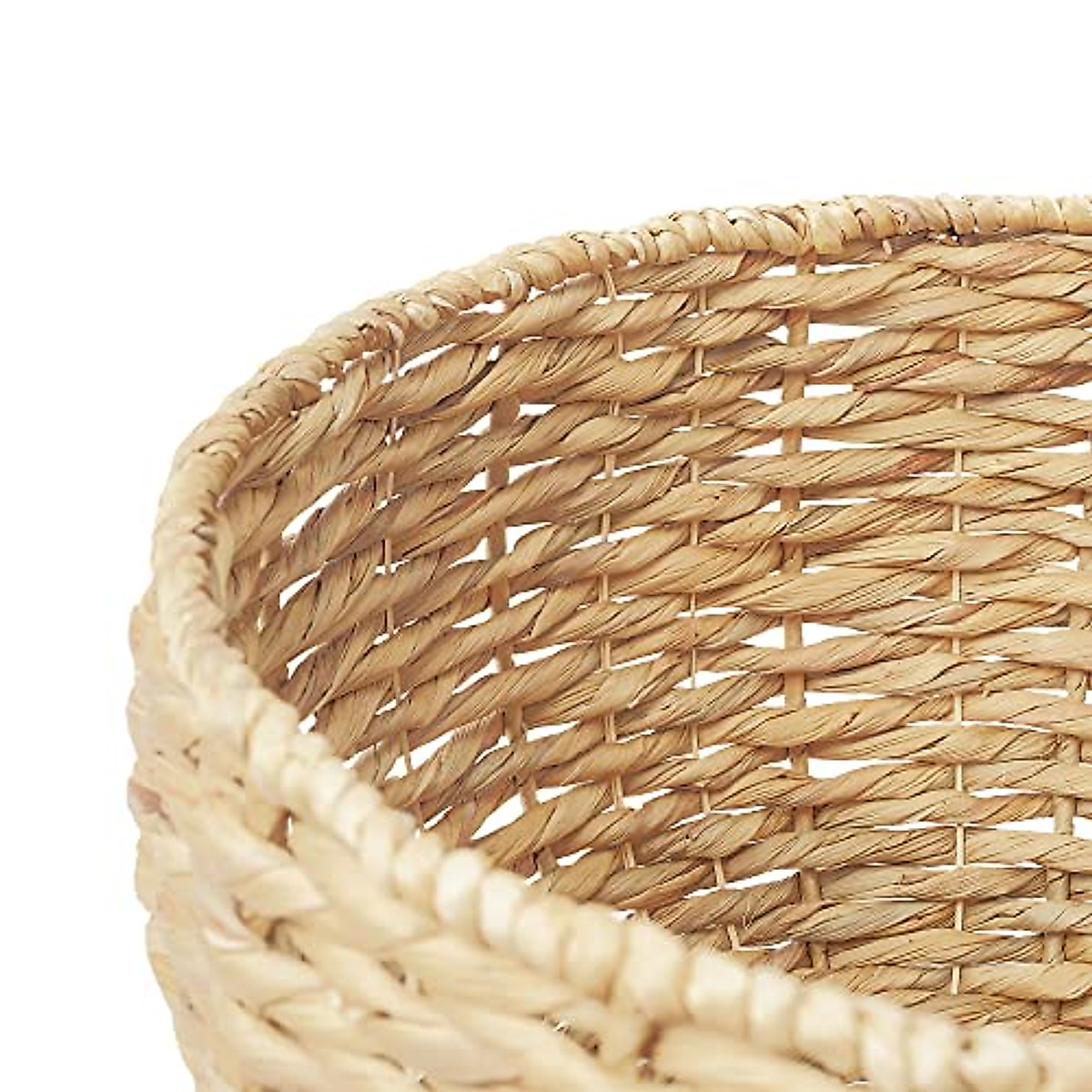 Artera Wicker Storage Basket - Set of 3 Natural Woven Blanket Basket, Decorative Side Table