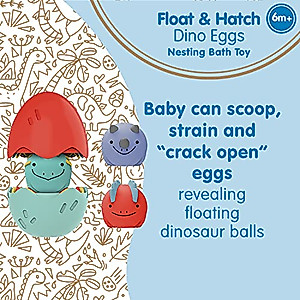 Dr. Brown's CleanUp Float & Hatch Dino Eggs Nesting Bath Toy, 6m+, BPA Free, Certified Plastic Neutral