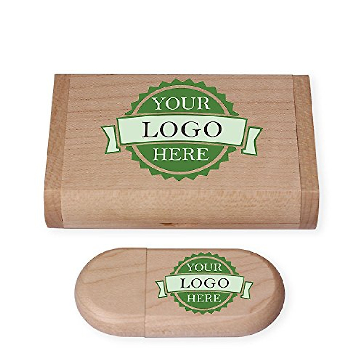 Custom Logo Wood USB Flash Drive 16GB Wooden Pendrive Stick USB Box (16GB X 5PCS)