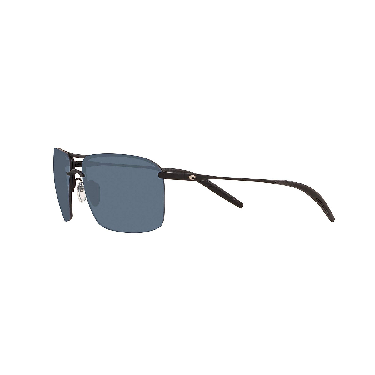 Costa Del Mar Mens Skimmer Rectangular Sunglasses, Matte Black/Grey Polarized-580P, 62 mm