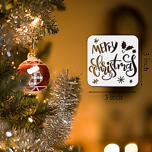 MAGIDOVE 30PCS Christmas Stencils 3x3 Inch Small Stencils for Painting on Wood Reusable Stencils for Craft Small Ornaments Merry Stencil (Christmas)