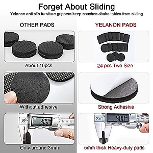 Non Slip Furniture Pads -24 pcs 2.5" Furniture Grippers, Non Skid for Furniture Legs,Self Adhesive Rubber Feet Furniture Feet, Anti Slide Furniture Hardwood Floor Protector for Keep Couch Stoppers