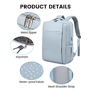 LOVEVOOK Laptop Backpack for Women, Unisex 15.6 inch Waterproof Travel Backpack, Work Backpack Casual Daypack with USB Charging Port, Computer Backpack for Business