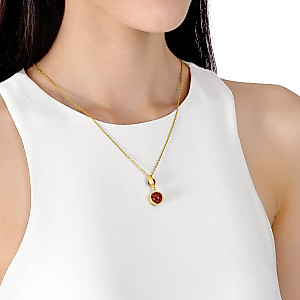 CHOW SANG SANG G* Collection 999 24K Solid Gold Red Agate Beaded Pendant for Women 86127P | [Not Include the Neckace]