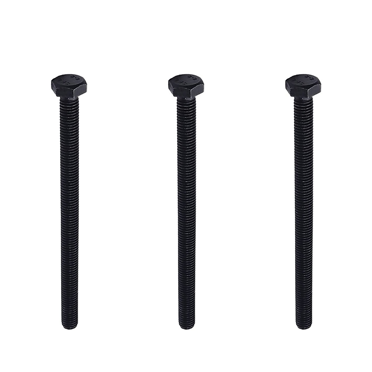 Aicosineg M8 x 120mm Carbon Steel Grade 8.8 External Hex Head Screw Bolts Metric Thread Hexagon Bolts Fastener for Hardware Furniture Machinery Black 10pcs