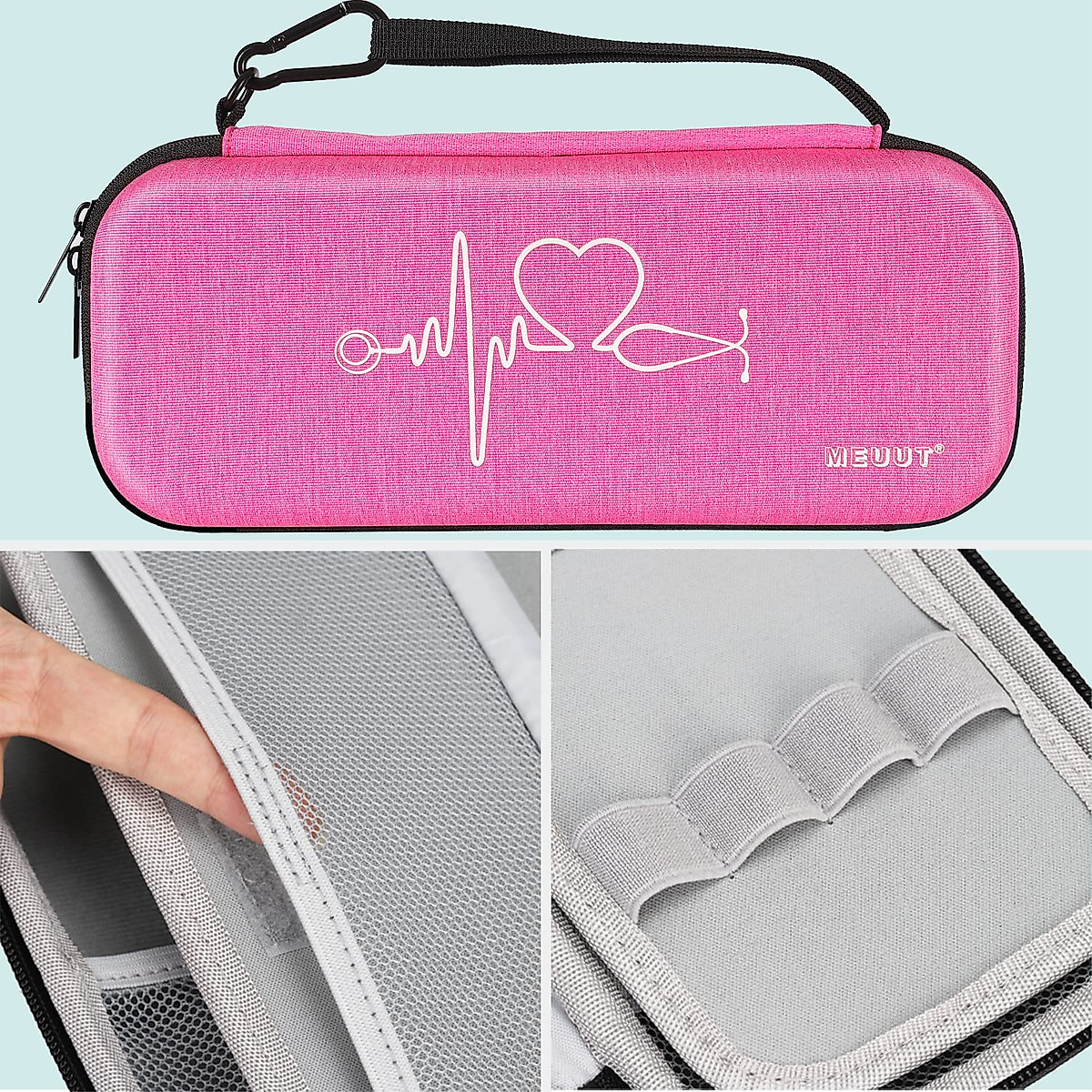 MEUUT 15 pcs Stethoscope Case Kit, Perfect Nurse Gift Include Stethoscope Case, Medical Scissors, Penlights with Batteries, Bandage Wraps, Badge Holders for Nurse Accessories for Work