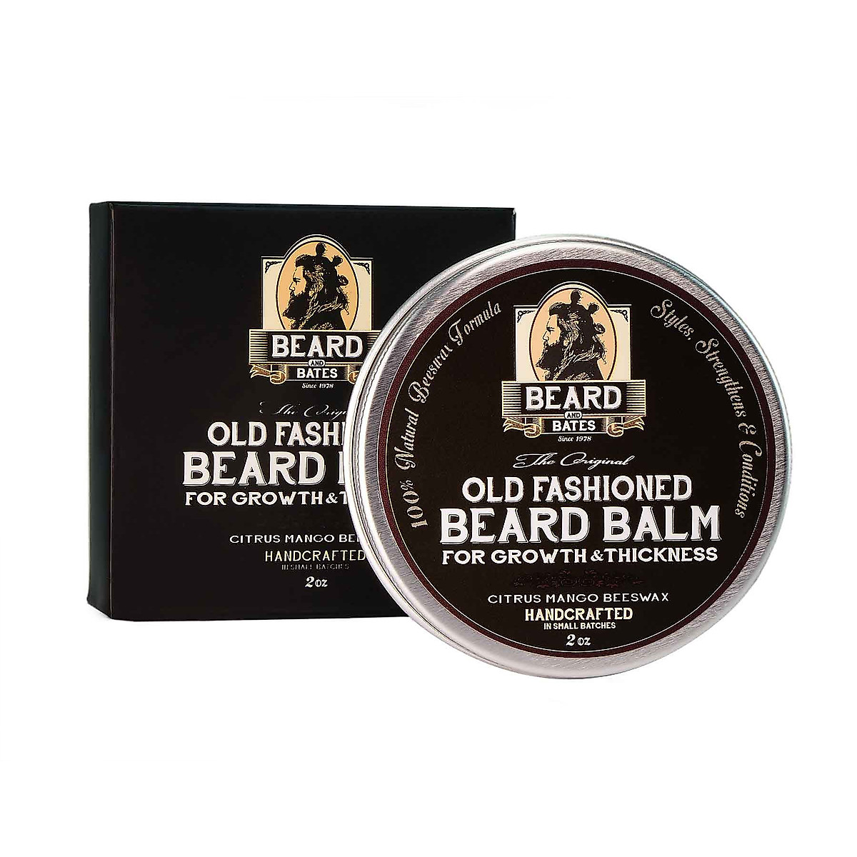 Beard and Bates | The Original Old Fashioned Beard Balm for Growth & Thickness | 19th Century Beeswax Formula, Premium Oils, Boutique, Natural Grooming Conditioner