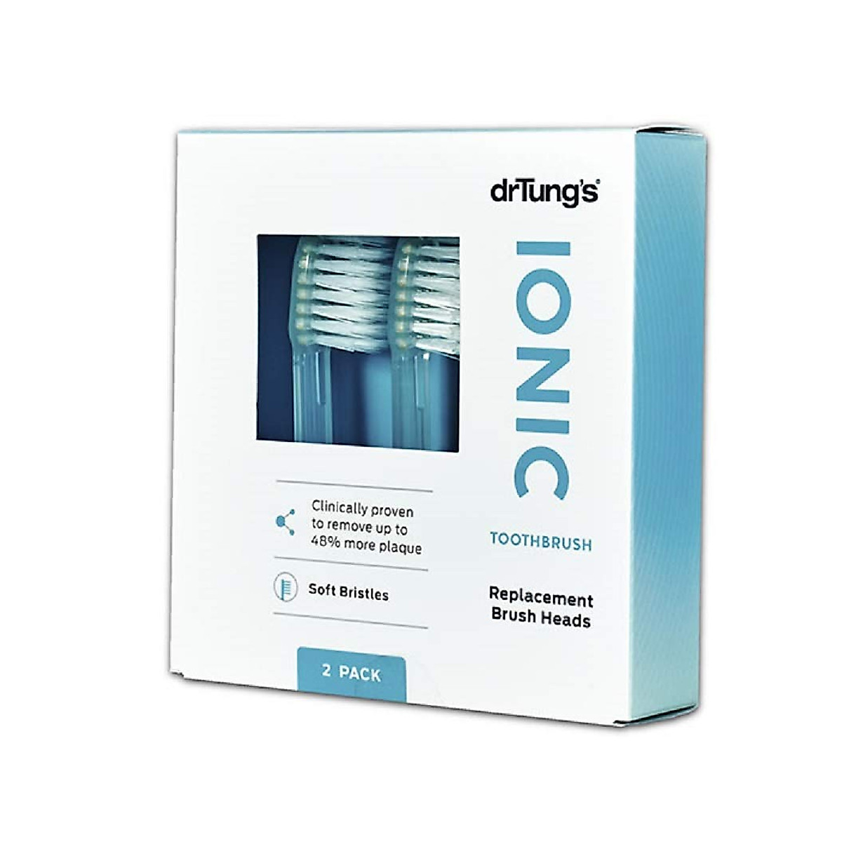 DR TUNG'S Ionic Hygienic Replacement Brush Heads - 2 count (Pack of 3)