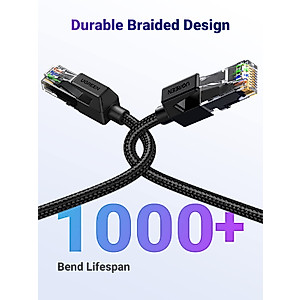 UGREEN Cat 6 Ethernet Cable Braided Cat6 Gigabit High Speed 1000Mbps Internet Cable RJ45 Shielded Network LAN Cord Compatible for PC PS5 PS4 PS3 Xbox Smart TV Router 6FT
