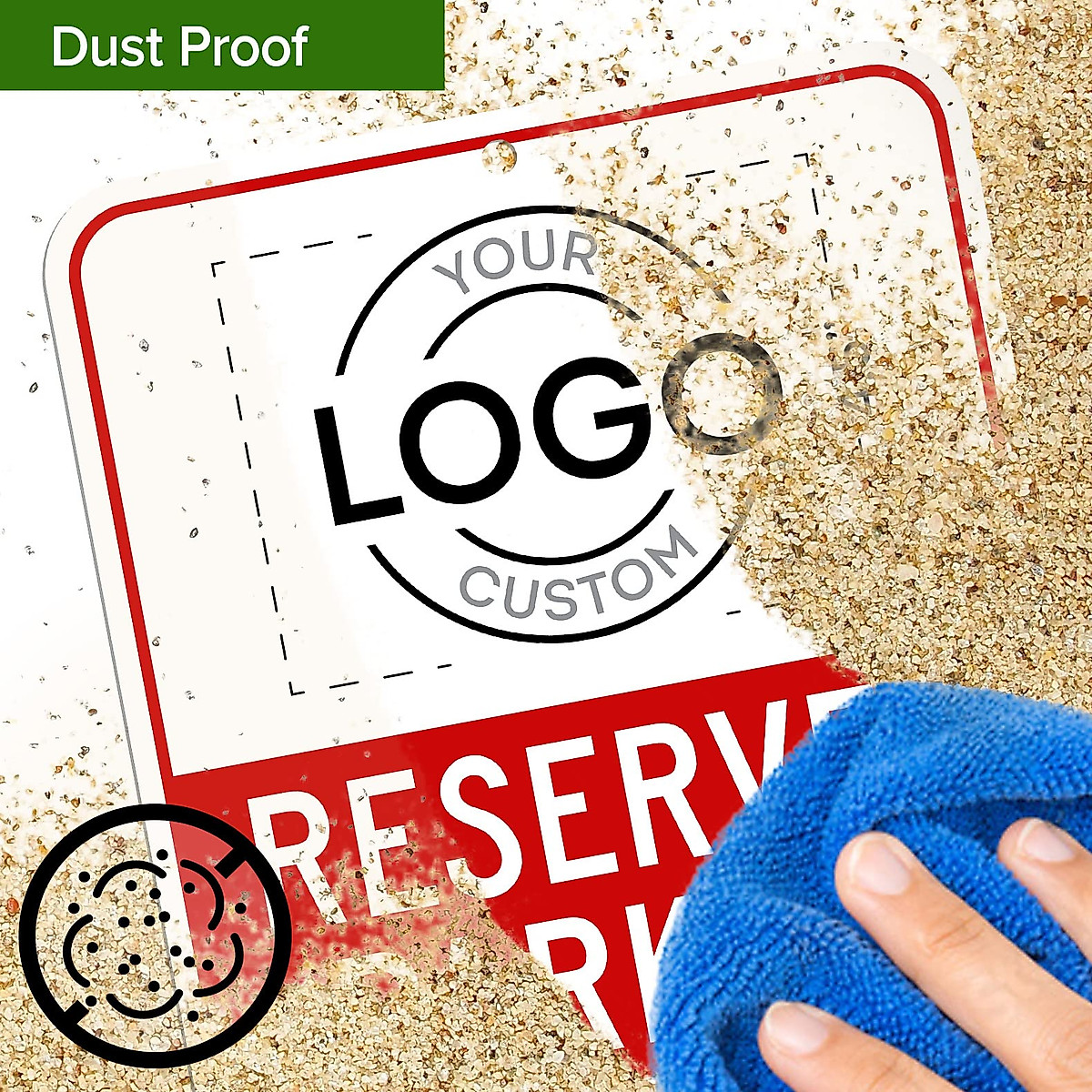 Custom No Parking Sign, Custom Reserved Parking Signs for Business, 10x14 Inches, Rust Free .040 Aluminum, Fade Resistant, Made in USA by My Sign Center (Post Holes)