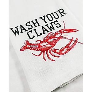 Crawfish Funny Kitchen Towel Wash Your Claws