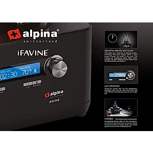 Alpina iFavine iSommelier Smart Electric Super Speed Wine Aerating Decanter Reduces Decanting Time to Seconds Black