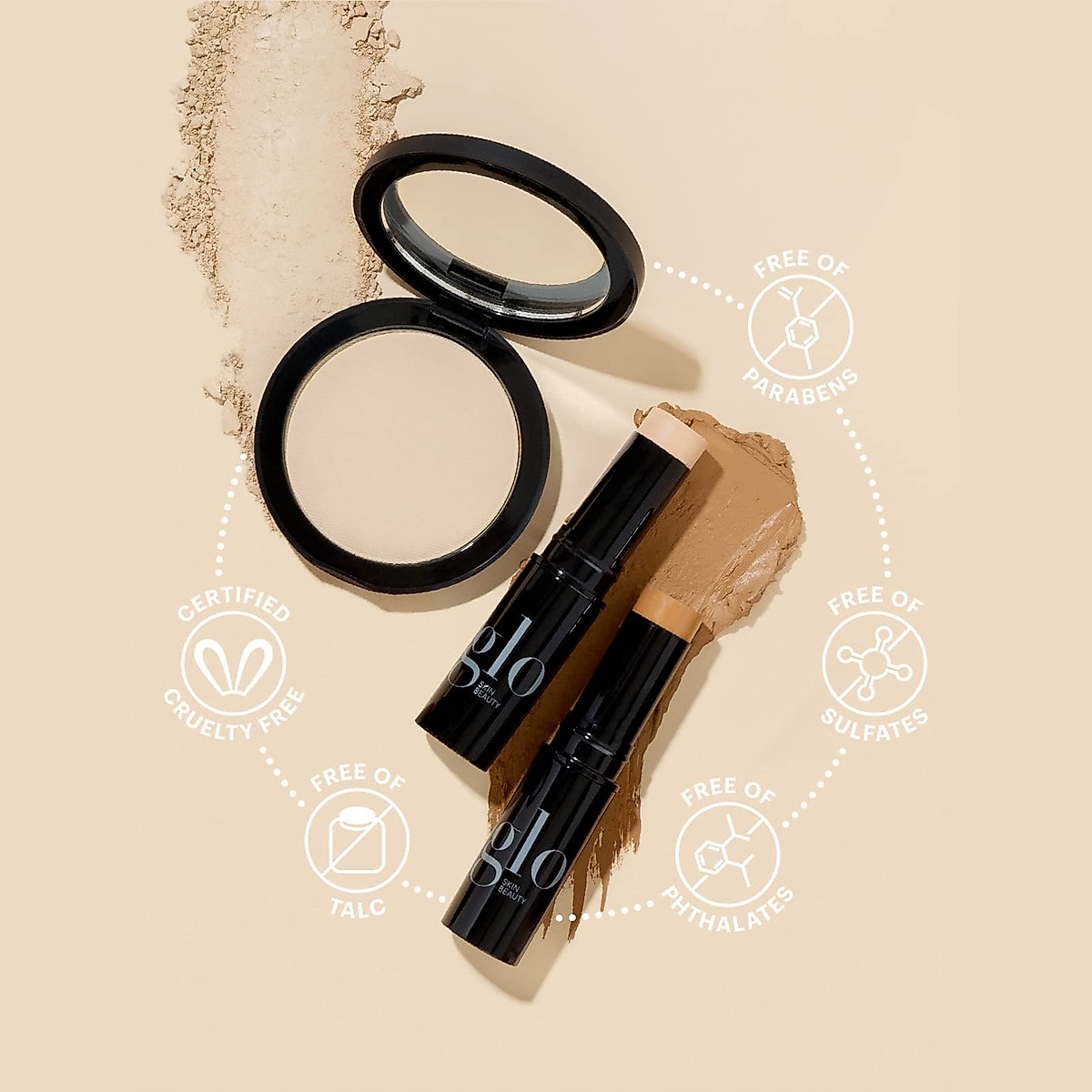 Glo Skin Beauty Luminous Liquid Mineral Foundation Makeup with SPF 18 (Brûlée) - Improves Uneven Skin Tone, Smooths & Corrects Imperfections, Sheer to Medium Coverage, Dewy Finish