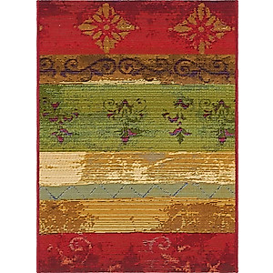 Unique Loom Outdoor Modern Collection Area Rug - Traditional (2' 2" x 3' 1" Rectangle, Multi/ Gold)