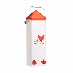 RentACoop 2 Gallon Chicken Waterer with Auto-Fill Cups, Horizontal Nipples, Anti-Roost Cone and Mounting Kit - Suitable for Chickens, Quail, Ducks, Geese, Turkey and More