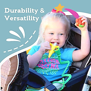 Brilli Baby Cup Catcher Patented Safety Tether Strap, Attach Sippy Cups, Bottles, Toys, Pacifiers to Stroller, High Chair, Car Seat, Made in USA, Food Grade, Dishwasher Safe (Lavender)