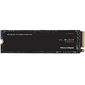 WD Black SN850 M.2 NVMe SSD, PCIe Gen 4.0, 1TB, Up to 7,000 MB/s Read and 5,300 MB/s Write