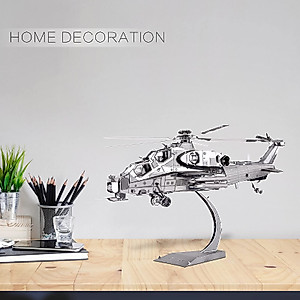 Piececool 3D Metal Puzzle Military Model Kits, 10 Helicopter Airplane Models Kits to Build for Teens Men Hobbies Toys DIY Brain Teaser Puzzles, Great Birthday Gifts, 122 Pcs